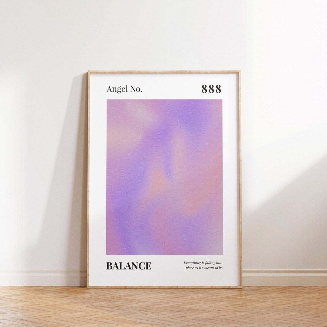 888 Print Angel Numbers Poster Gradient Wall Art Spiritual - Etsy