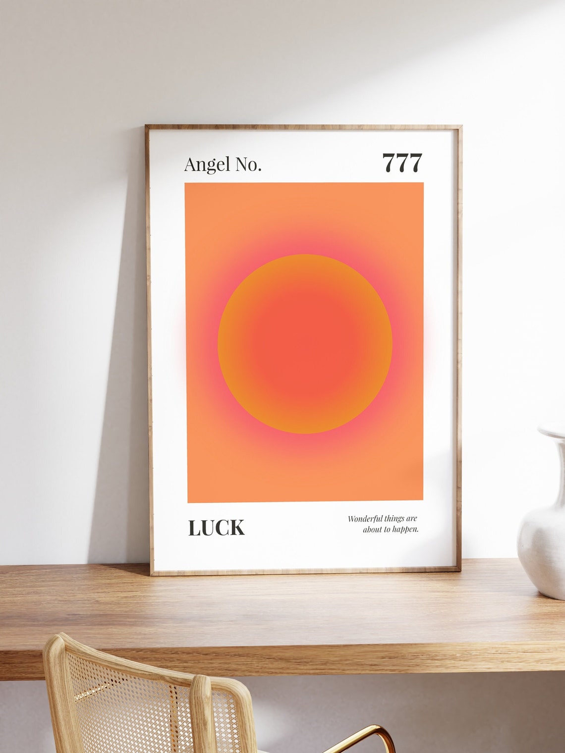 777 Print, Angel Numbers Poster, Gradient Wall Art, Spiritual Print ...