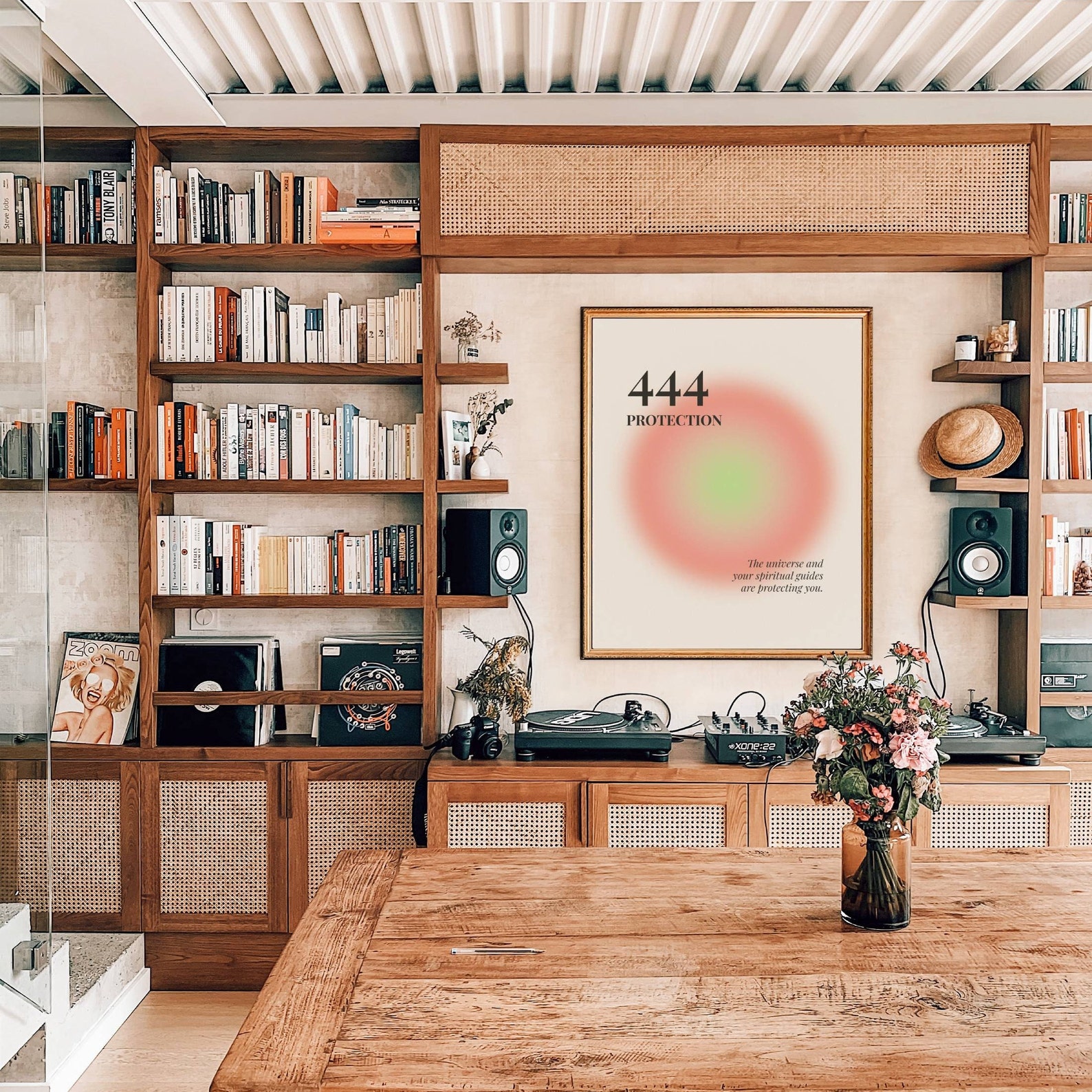 444 Print Angel Numbers Poster Gradient Wall Art Spiritual - Etsy