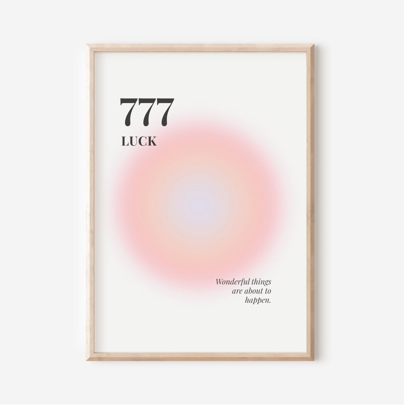 777 Print, Angel Numbers Poster, Gradient Wall Art, Spiritual Print ...