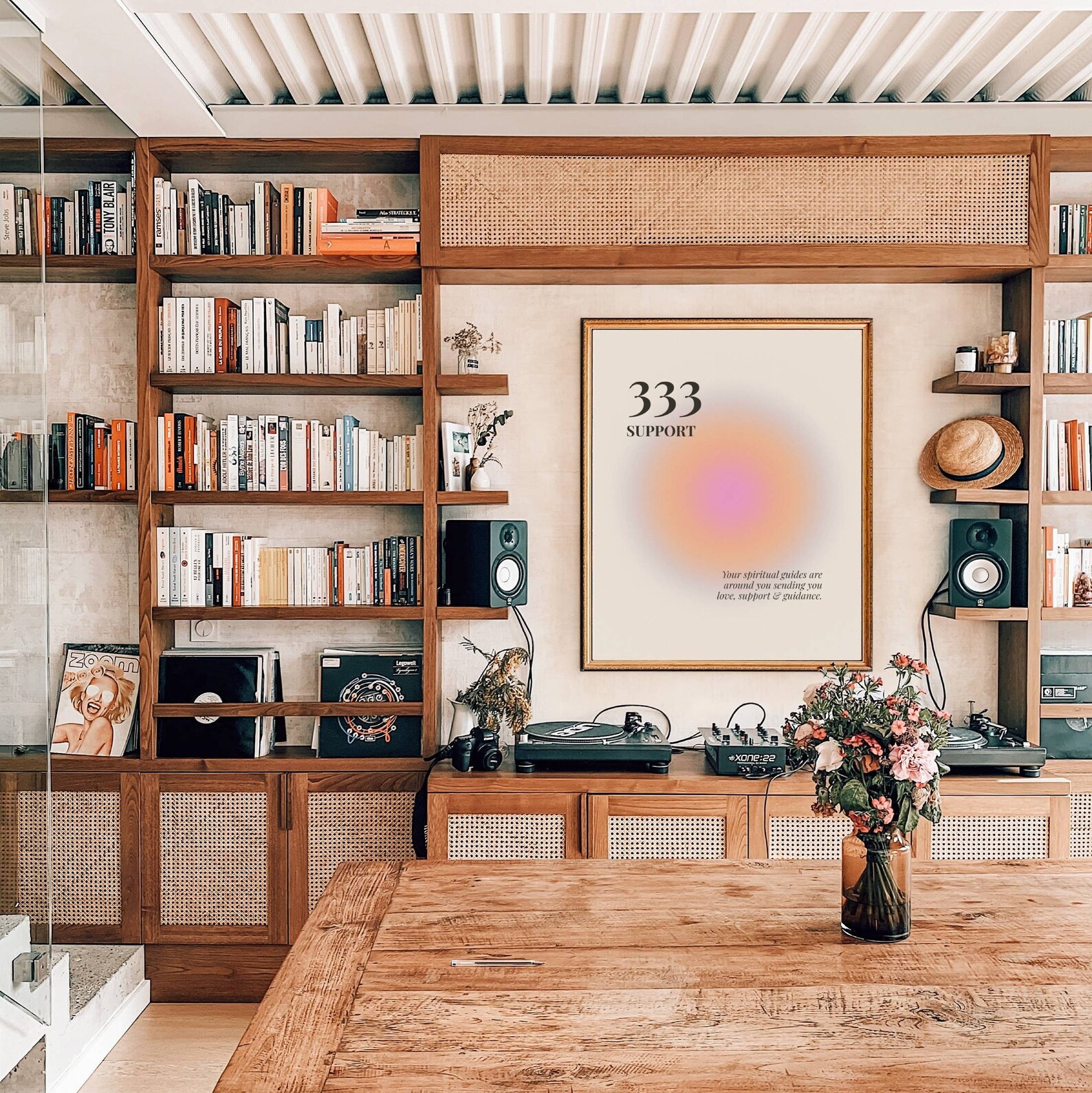 333 Print Angel Numbers Poster Gradient Wall Art Spiritual - Etsy