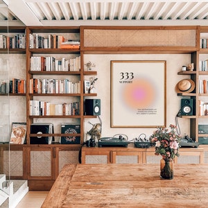 333 Print, Angel Numbers Poster, Gradient Wall Art, Spiritual Print ...