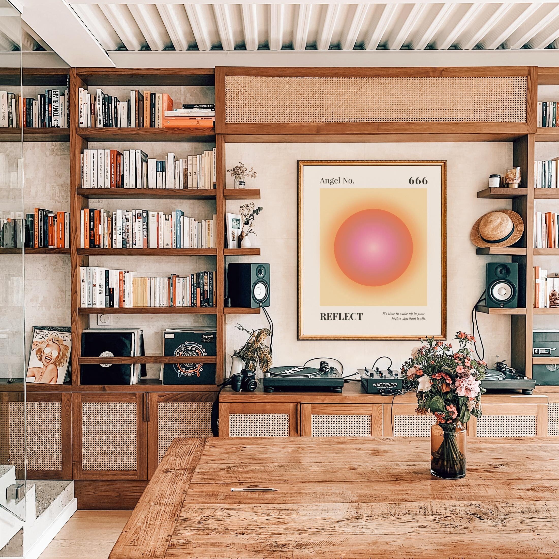 666 Print Angel Numbers Poster Gradient Wall Art Spiritual - Etsy