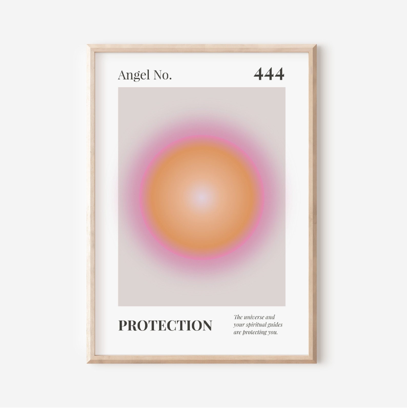 444 Print Angel Numbers Poster Gradient Wall Art Spiritual - Etsy