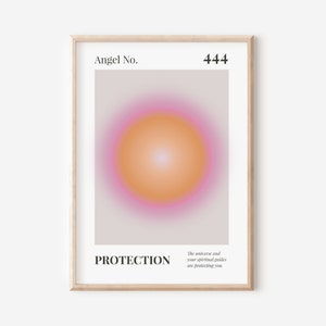 444 Print, Angel Numbers Poster, Gradient Wall Art, Spiritual Print ...