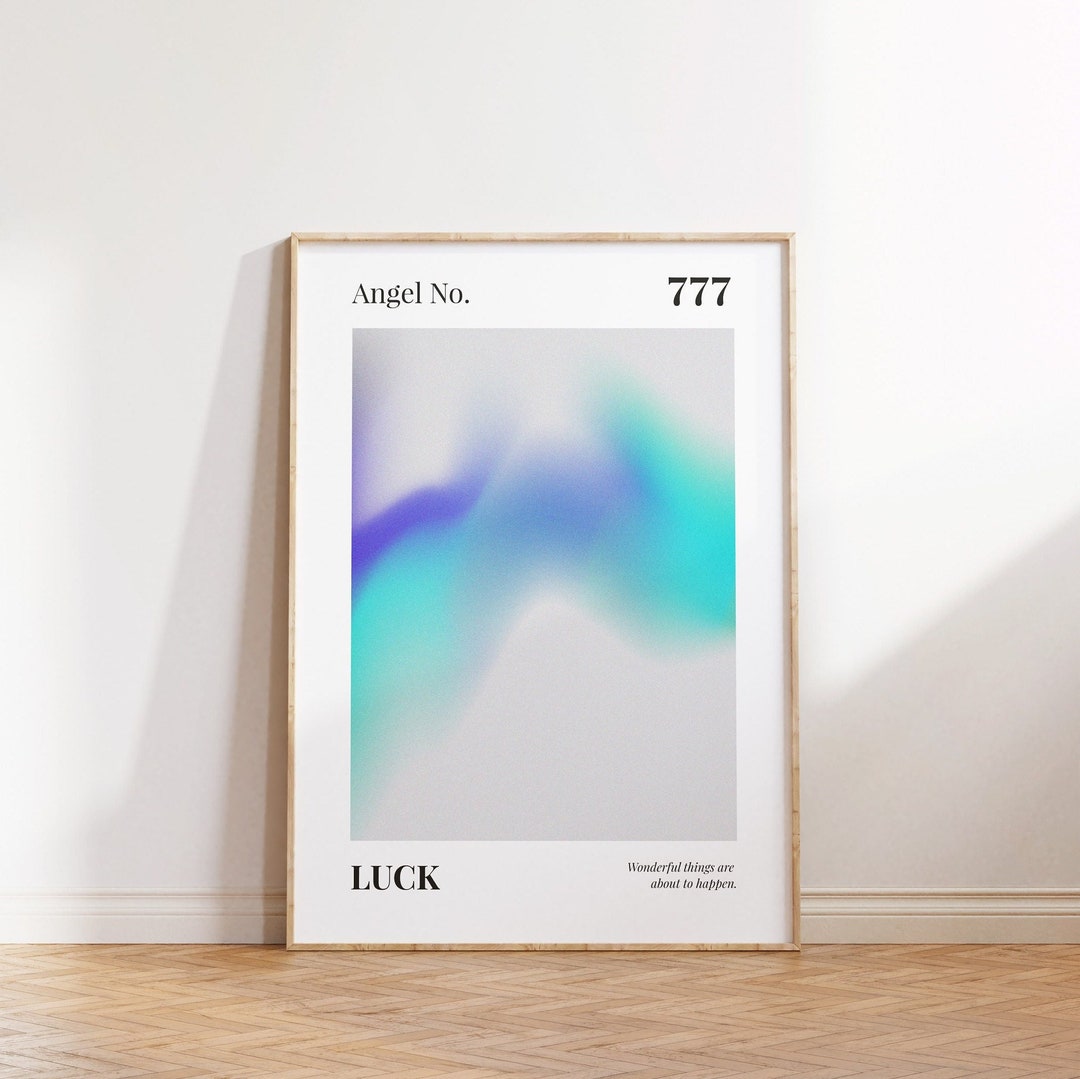 777 Print, Angel Numbers Poster, Gradient Wall Art, Spiritual Print ...