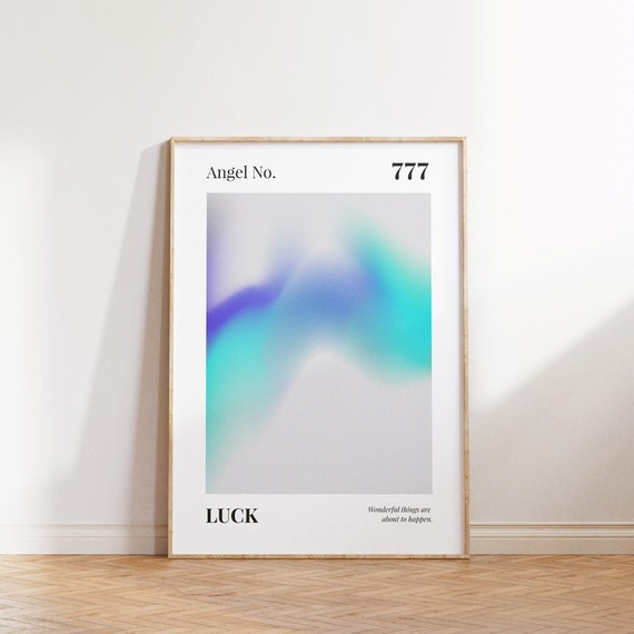 777 Print Angel Numbers Poster Gradient Wall Art Spiritual - Etsy