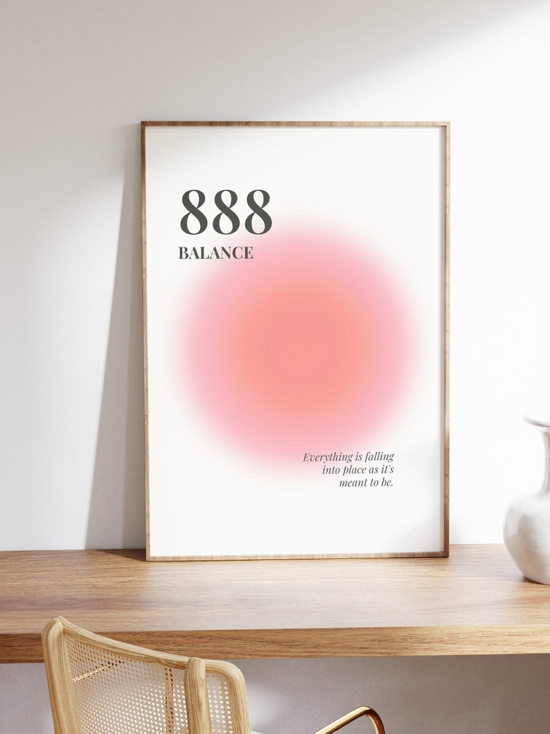 888 Print Angel Numbers Poster Gradient Wall Art Spiritual - Etsy