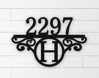 Monogram House Number - Etsy