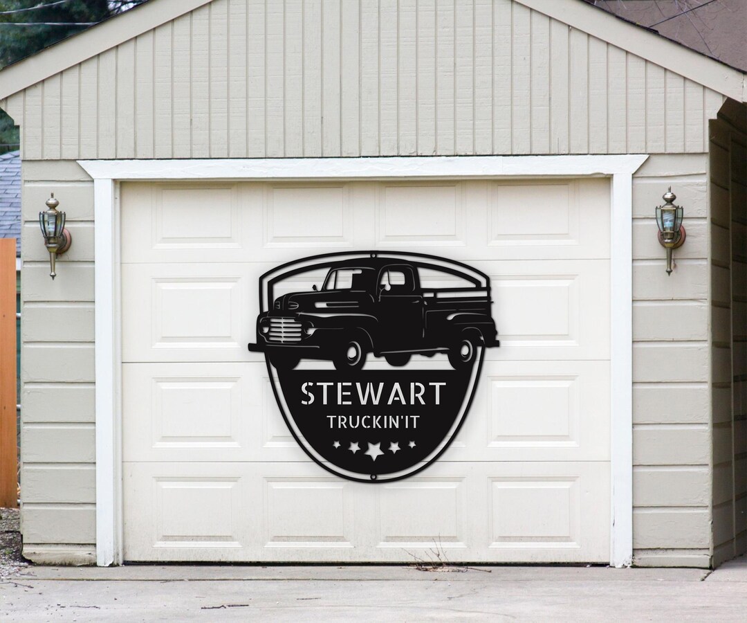 Classic Ford Truck Sign, Garage Metal Wall Art Trucker Birthday or ...
