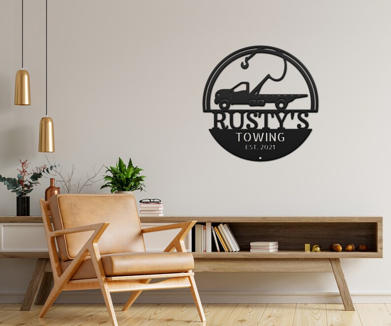 Personalized Tow Truck Metal Sign Custom Metal Monogram - Etsy