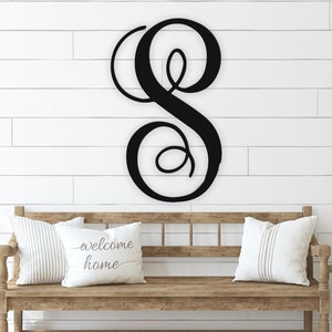 Stylish Initial Monogram Metal Sign | Family Housewarming Gift | First ...