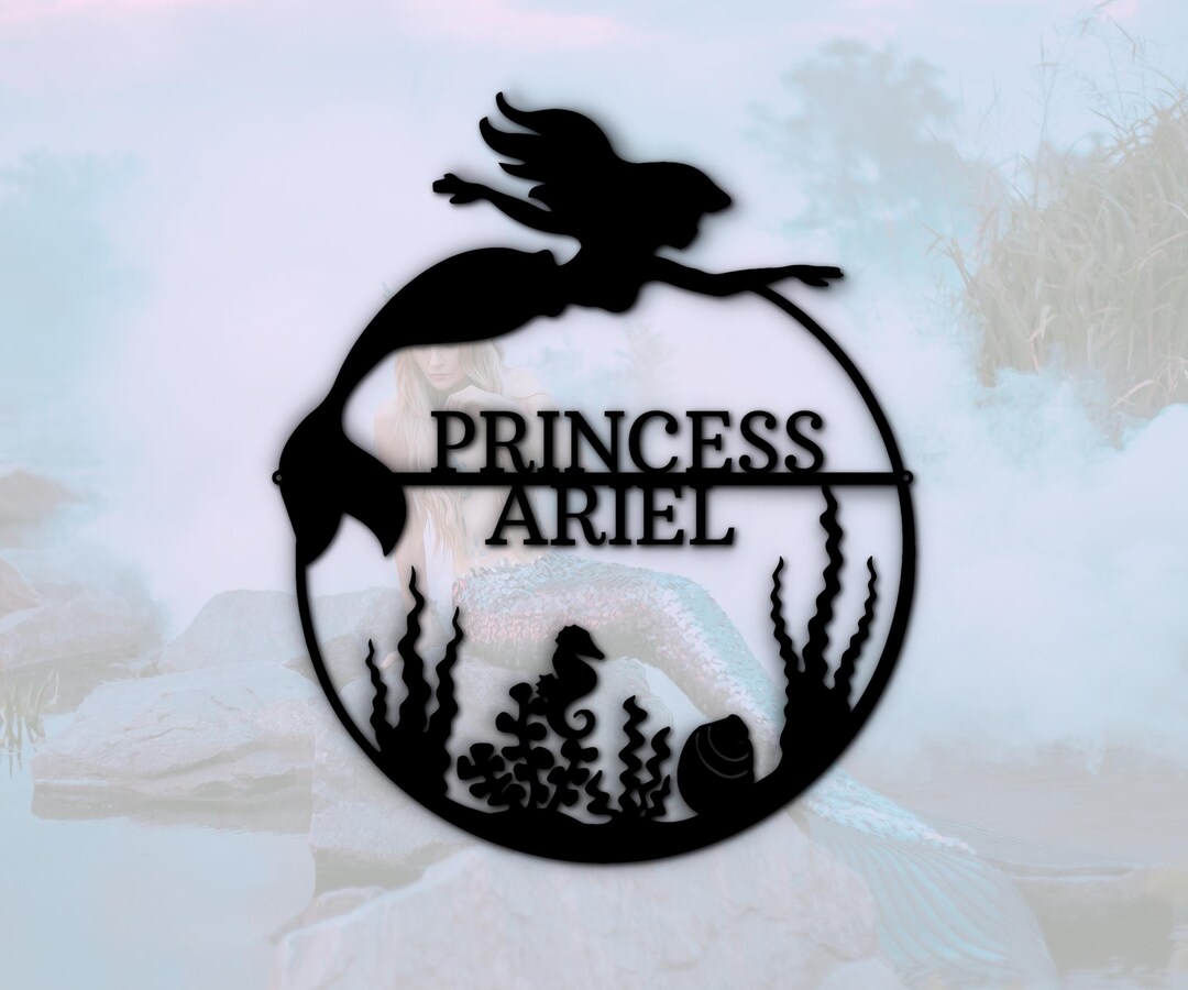 Little Mermaid Wall Sign, Custom Metal Princess Wall Art, Girls Room ...