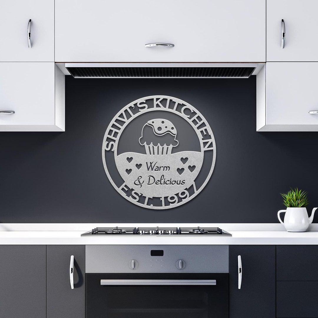Kitchen Signs - Personalized Metal Kitchen Sign, Custom Bakery Wall Art ...