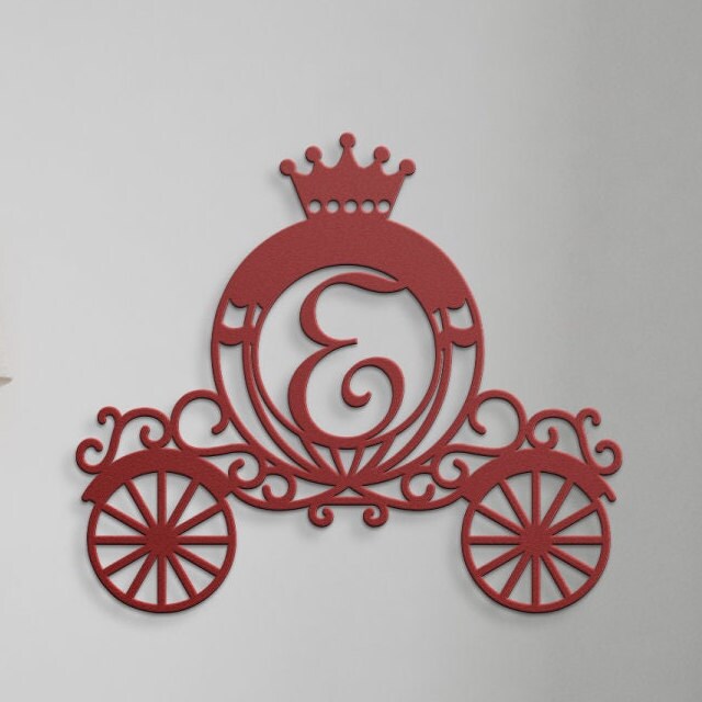 Princess Carriage Metal Sign - Personalized Monogram Wall Art, Custom ...