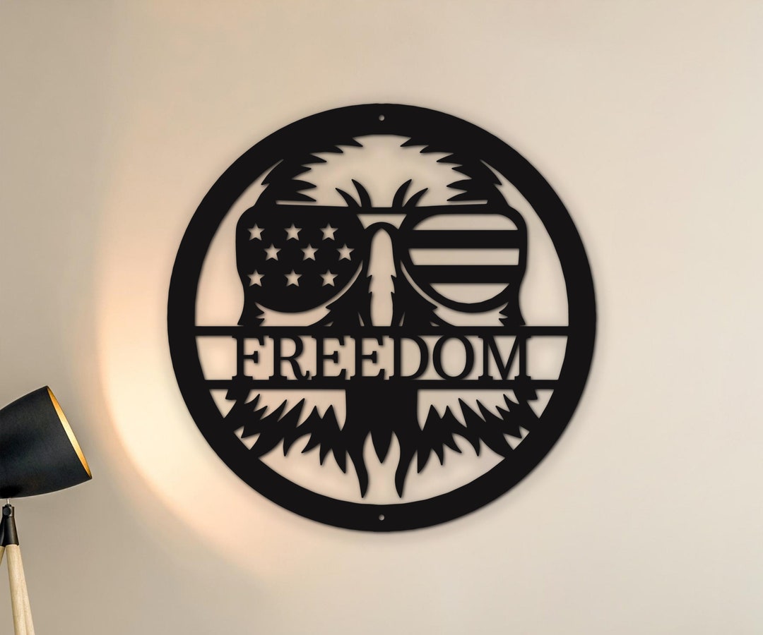 Custom American Eagle Sign, American Flag Sign, Metal Patriotic Decor ...
