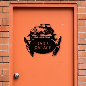 Custom Garage Sign, Personalized Metal Garage Tool Sign, Workshop Gift ...