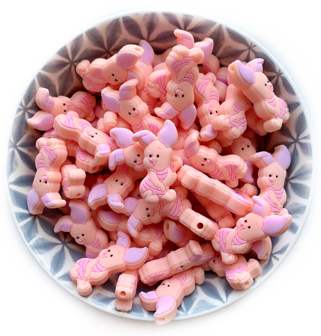 Silicone Beads // Cutie Pig Beads 5 Beads per Lot Silicone - Etsy