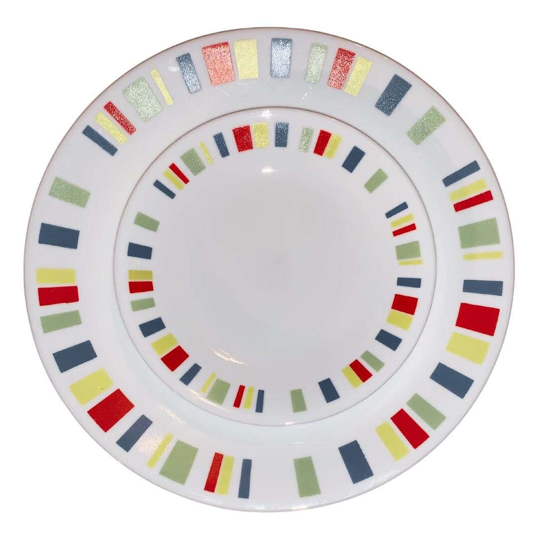 VTG CORELLE MEMPHIS Pattern Dinner Plates Salad Dessert Plates Set of 8 ...
