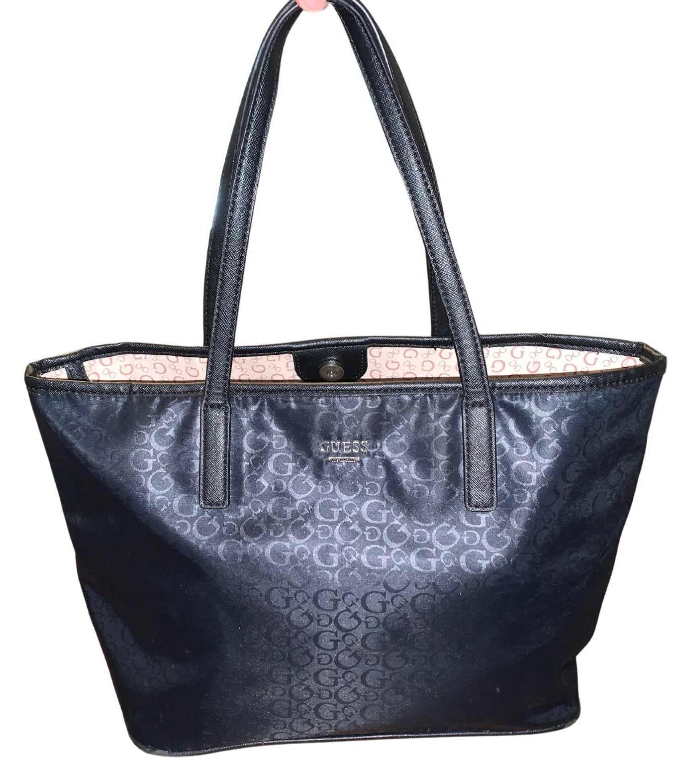 VTG GUESS Logo TOTE Black Tan Lining Key Holder - Etsy