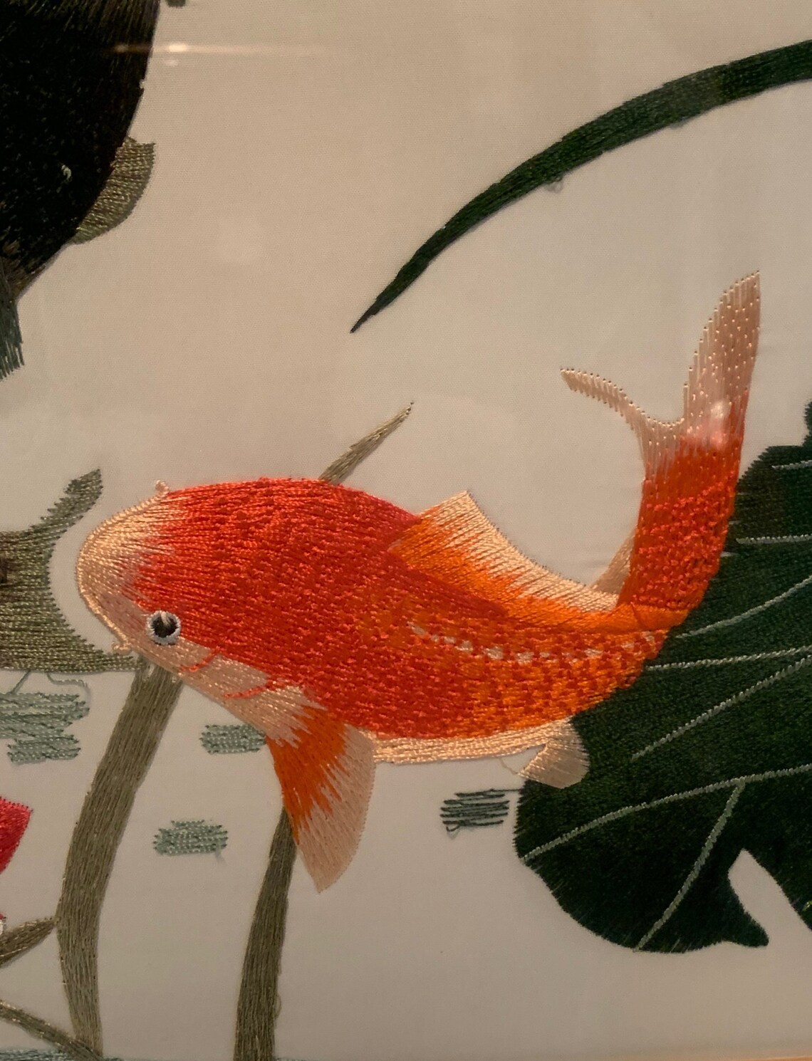 VTG SILK SUZHOU Hand Embroidered Koi Fish Lotus Flower "more Than ...