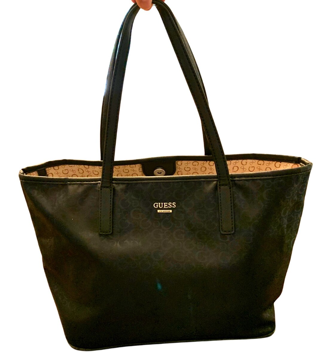 VTG GUESS Logo TOTE Black Tan Lining Key Holder - Etsy