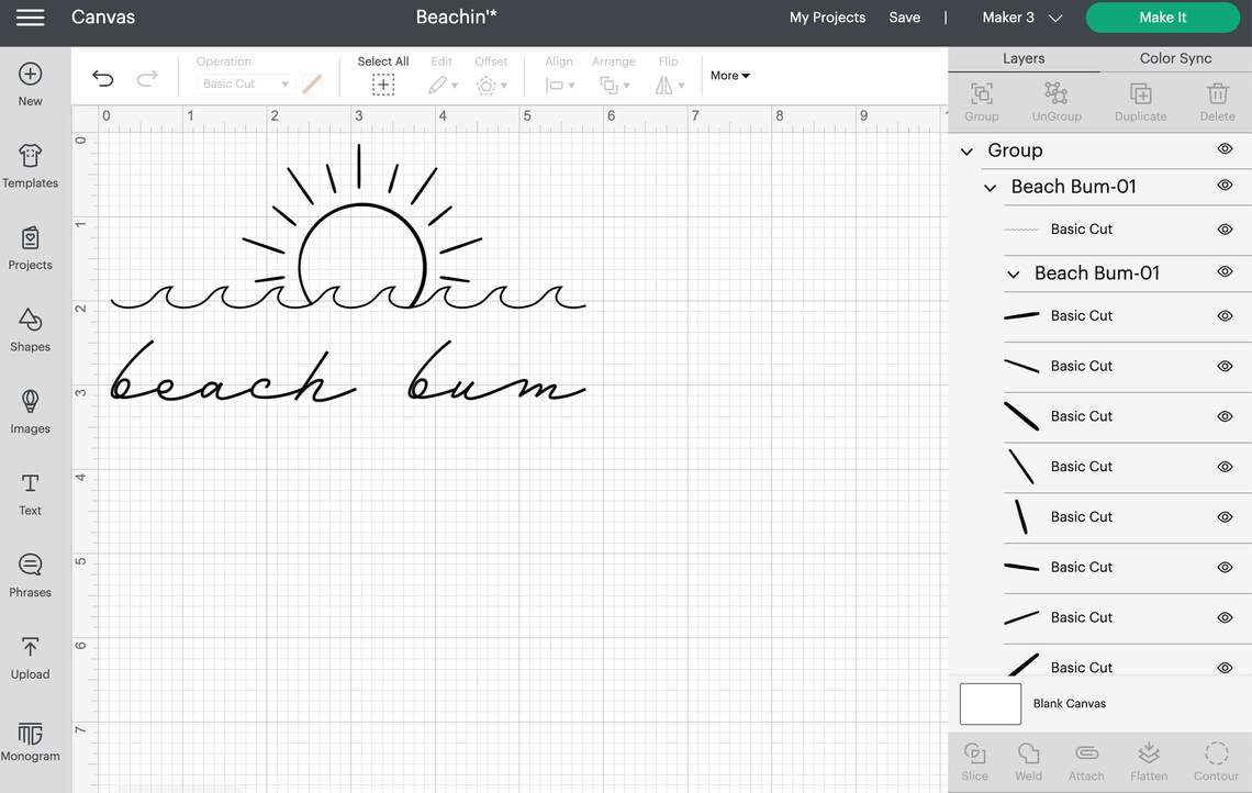 Beach Bum Svg File - Vector Art - Summer SVG - Cricut Svg, Dxf, Png ...