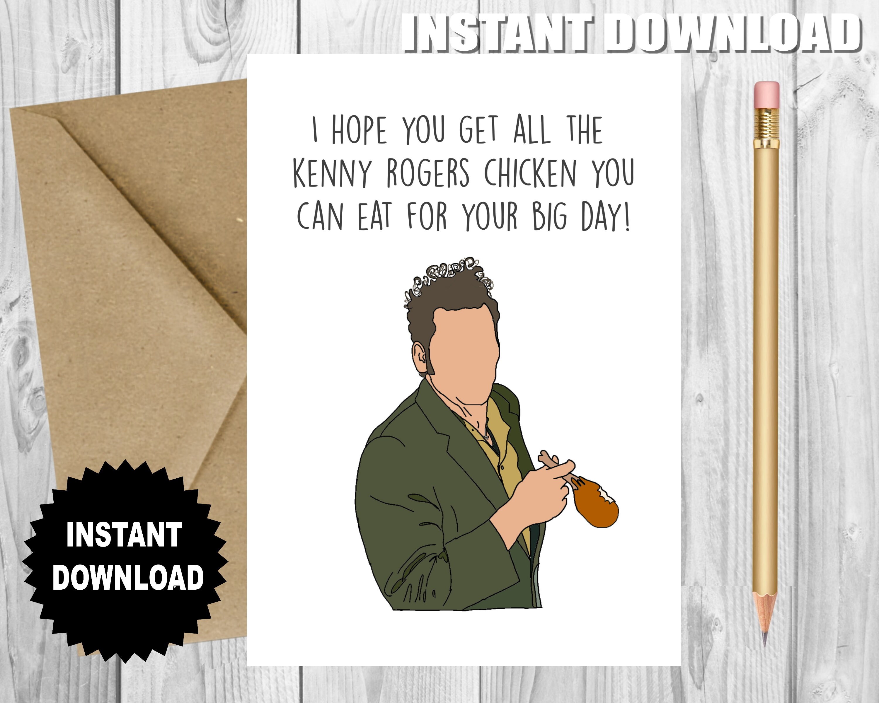 Seinfeld Birthday Card, Kramer, Funny BIRTHDAY Kramer, "i Hope You Get ...