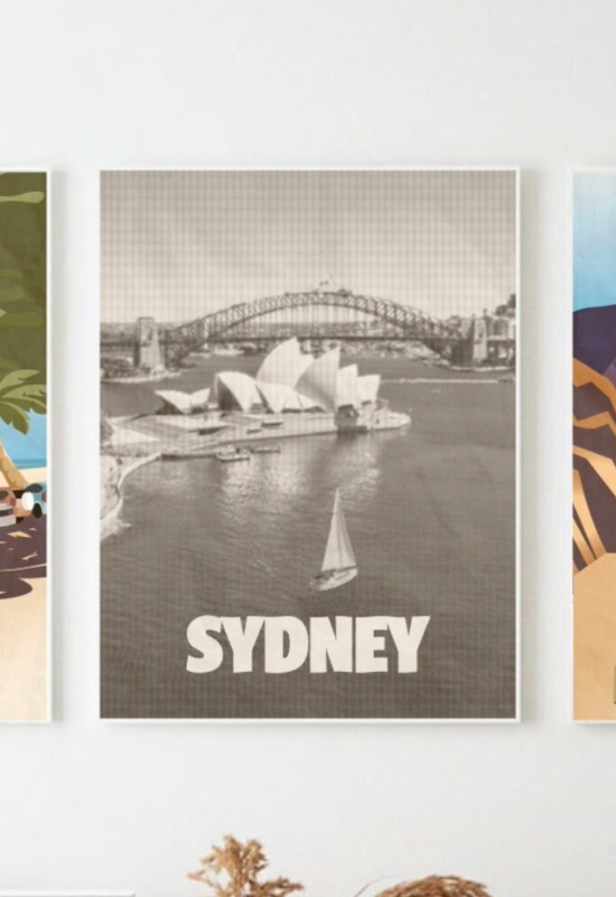 Sydney Animated Travel Poster, Digital Art Print, Live Home Decor ...