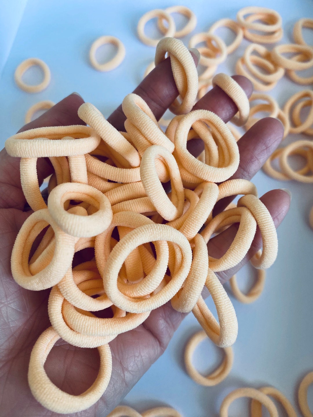 100 X Peach Mini Hair Bobbles Toddler Hair Ties Mix Colour 2cm - Etsy