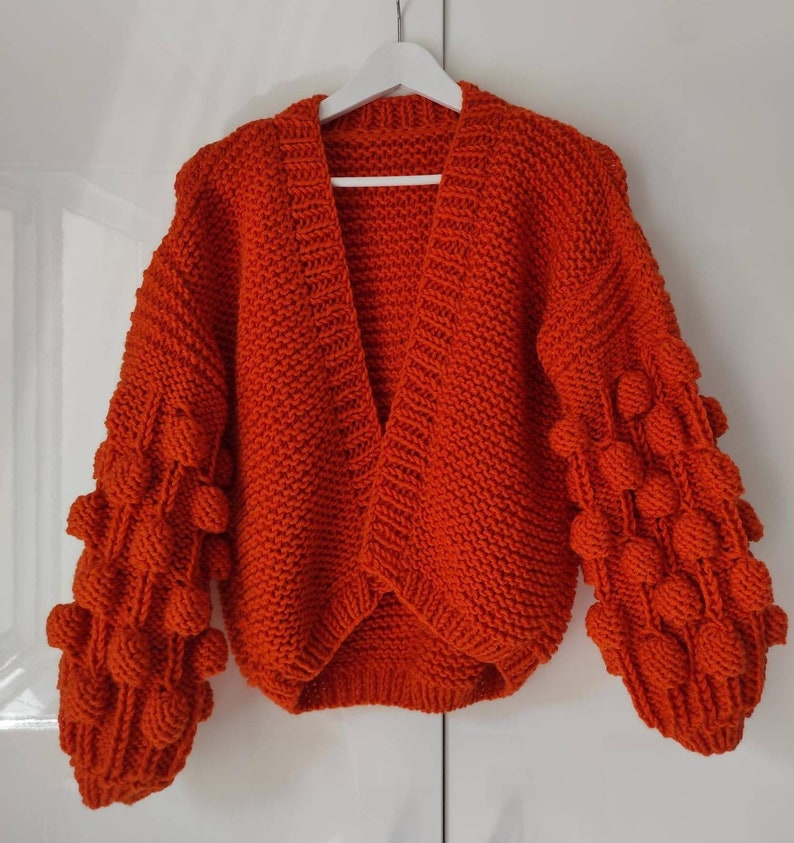Hand Knit Bubble Cardigan - Etsy