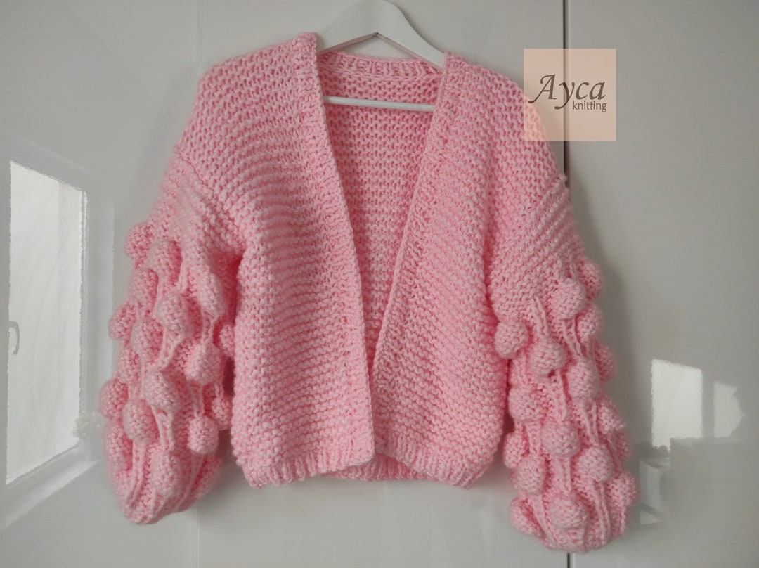 Hand Knit Bubble Cardigan - Etsy