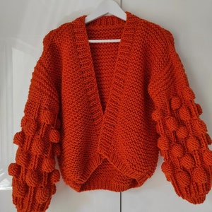 Hand Knit Bubble Cardigan - Etsy