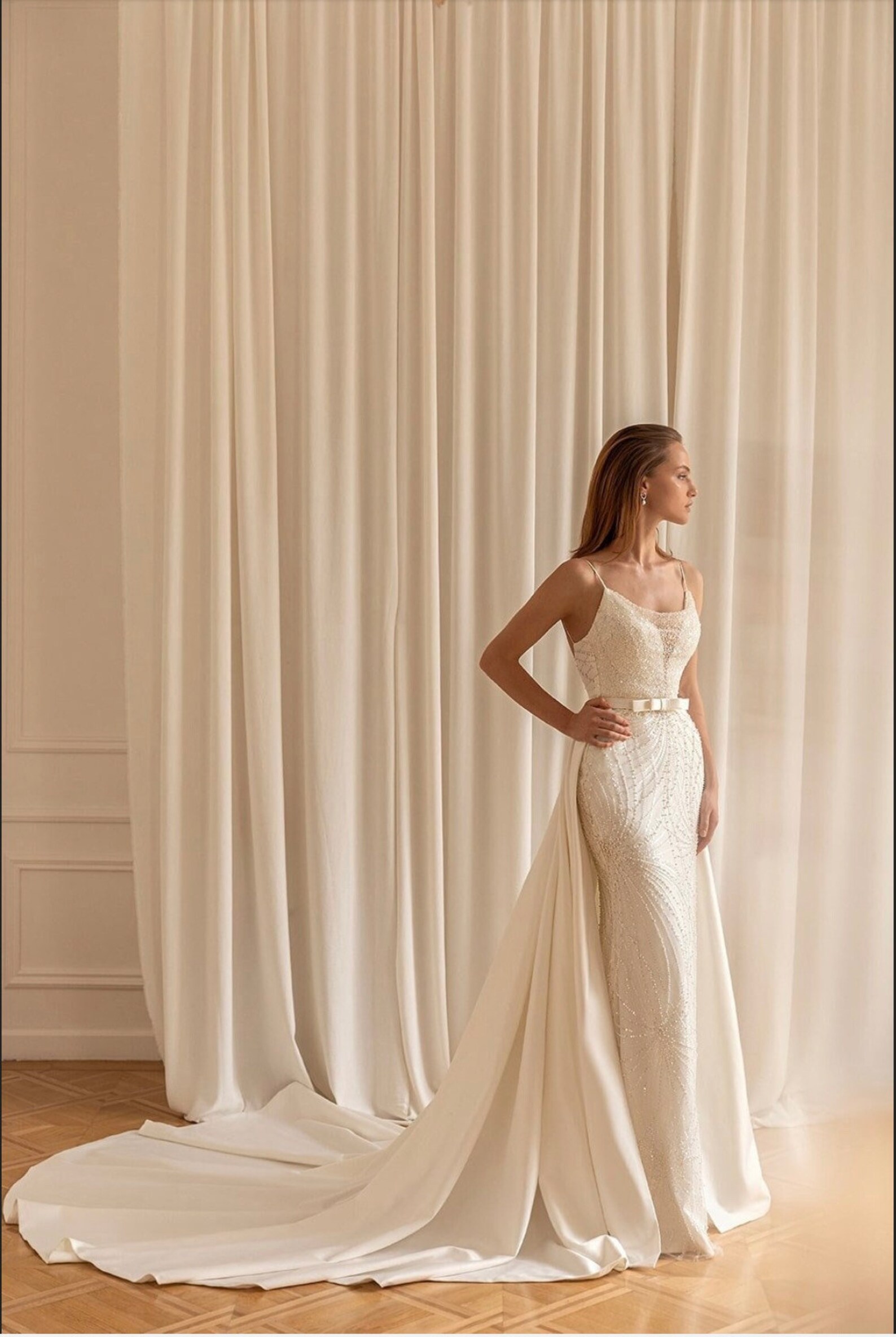 2 in 1 Combined Fishtail Wedding Dress With Serial Train - Etsy