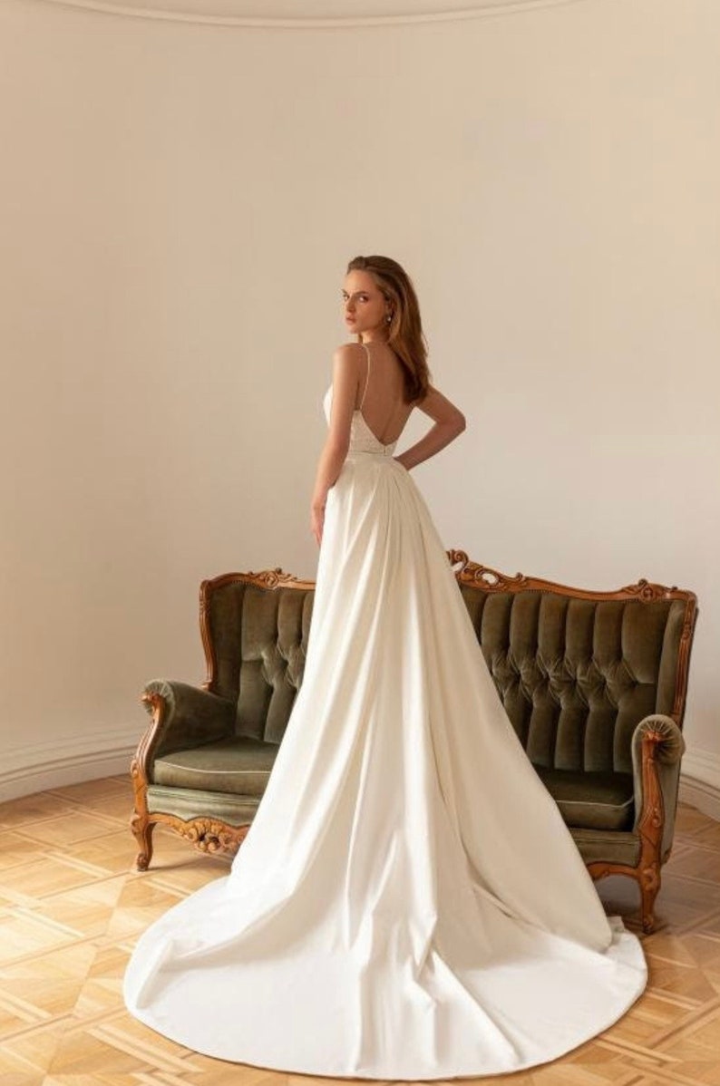 2 in 1 Combined Fishtail Wedding Dress With Serial Train - Etsy