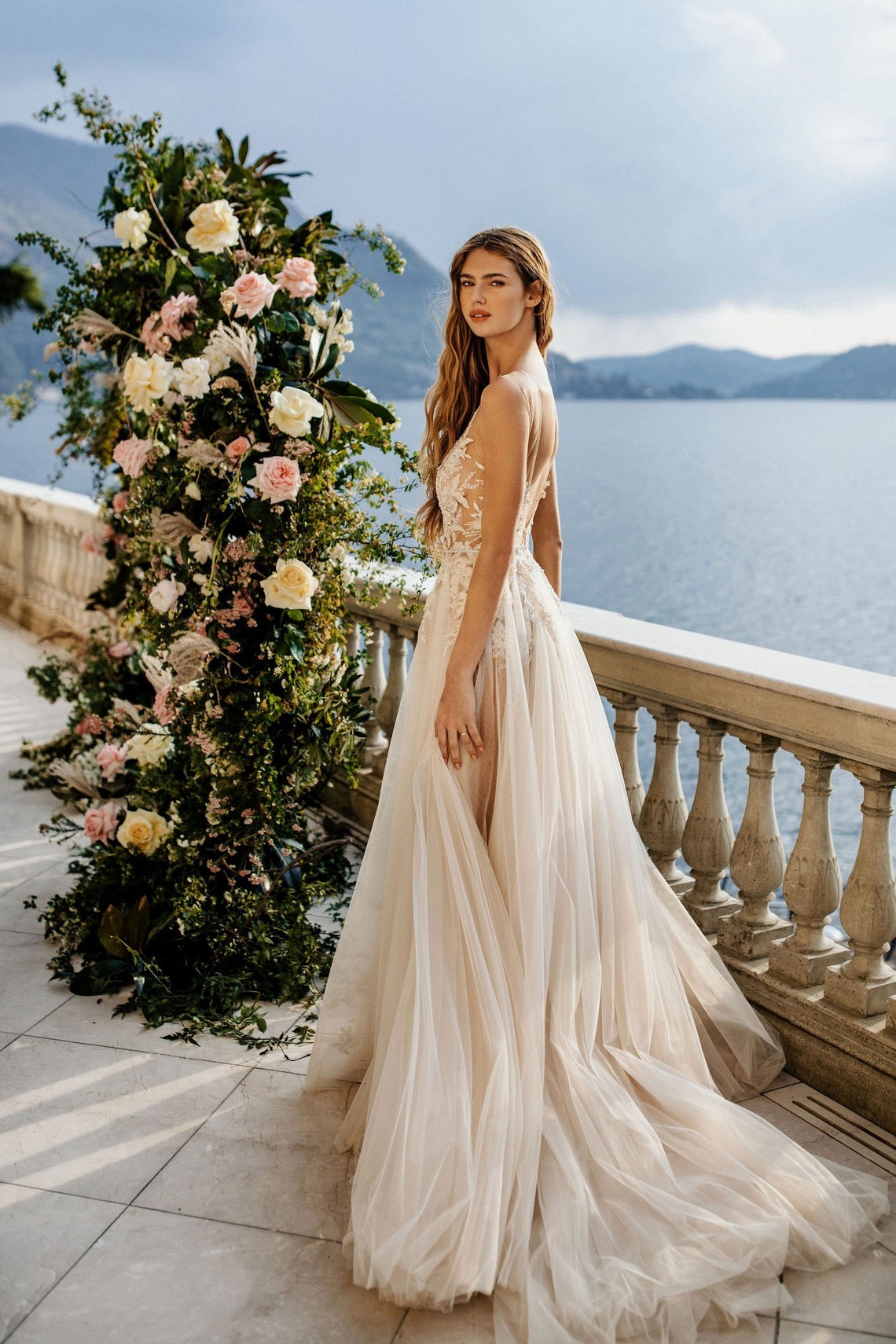 A-line Wedding Dress is Floating Dreamy Romantic Like a | Etsy