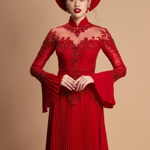 Break-out Ao Dai With Unique Split Sleeves With Luxurious - Etsy
