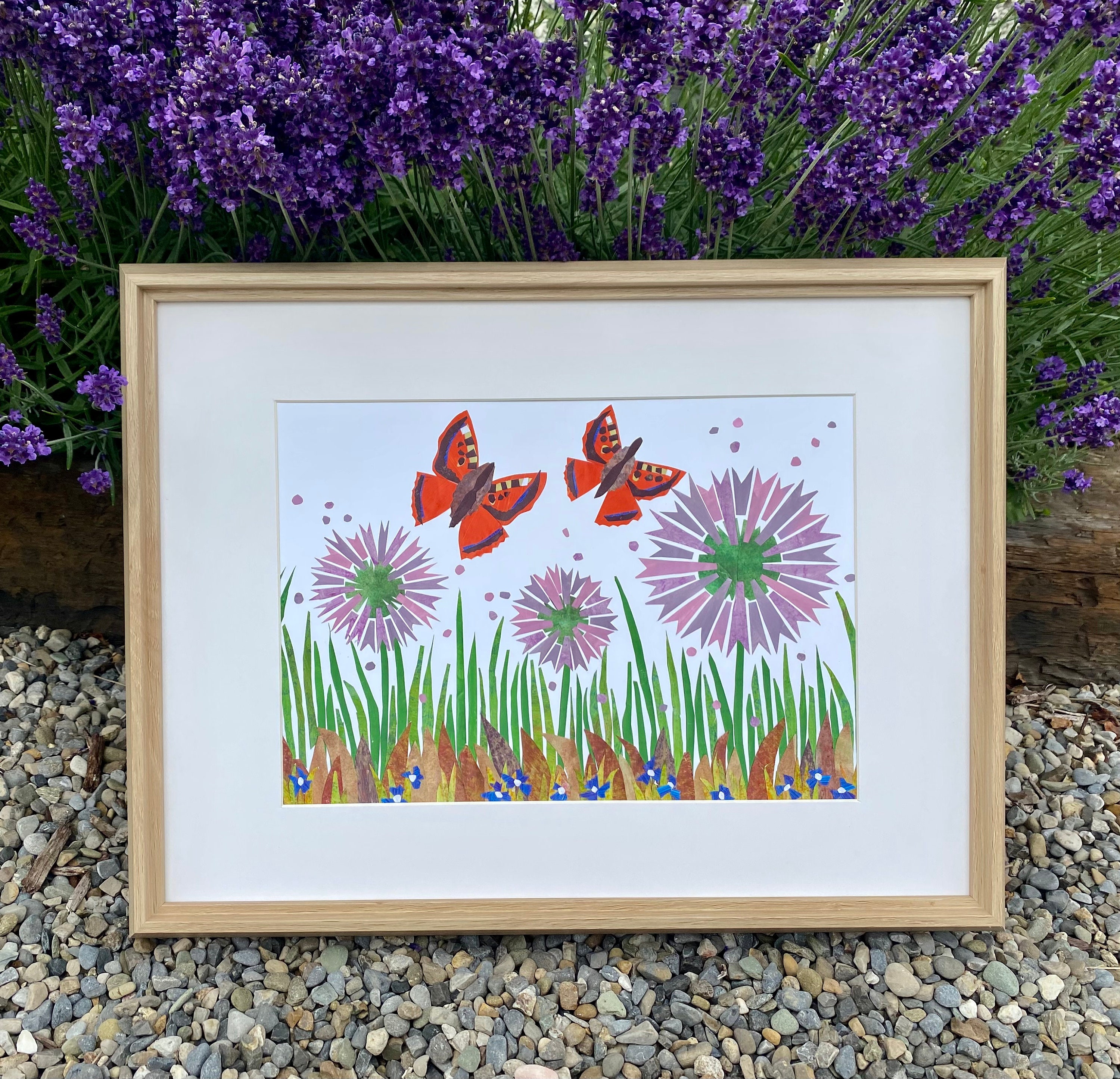 Dancing Alliums and Admirals, Butterfly and Floral Print on Archival ...