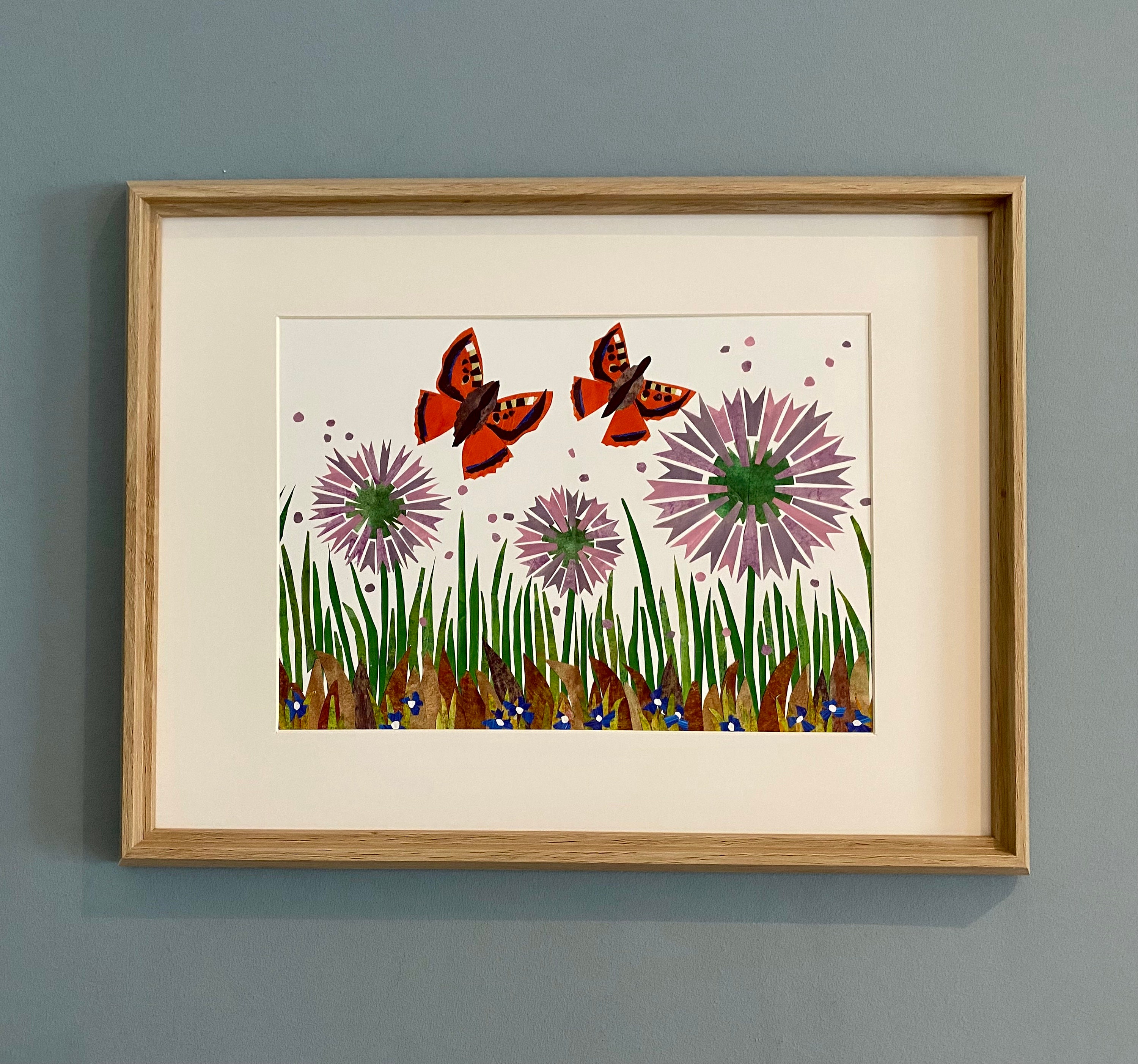 Dancing Alliums and Admirals, Butterfly and Floral Print on Archival ...