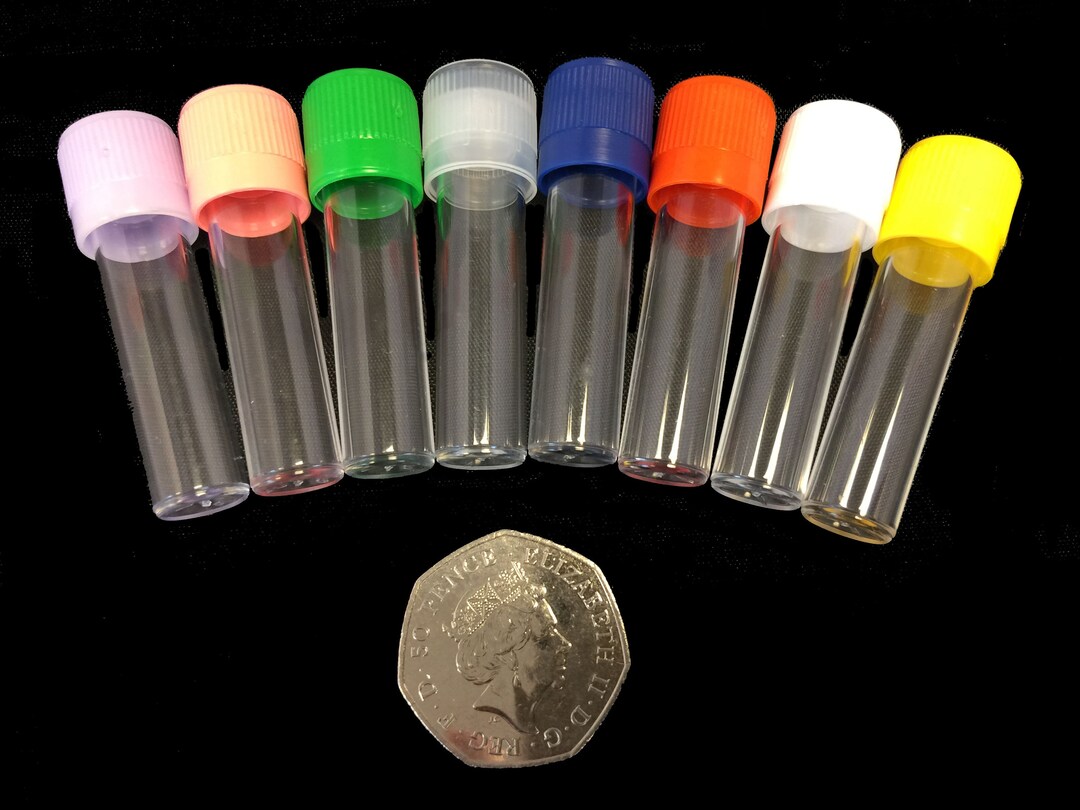 2ml Plastic Test Tube Vials With Coloured Overfit Push Cap - Etsy