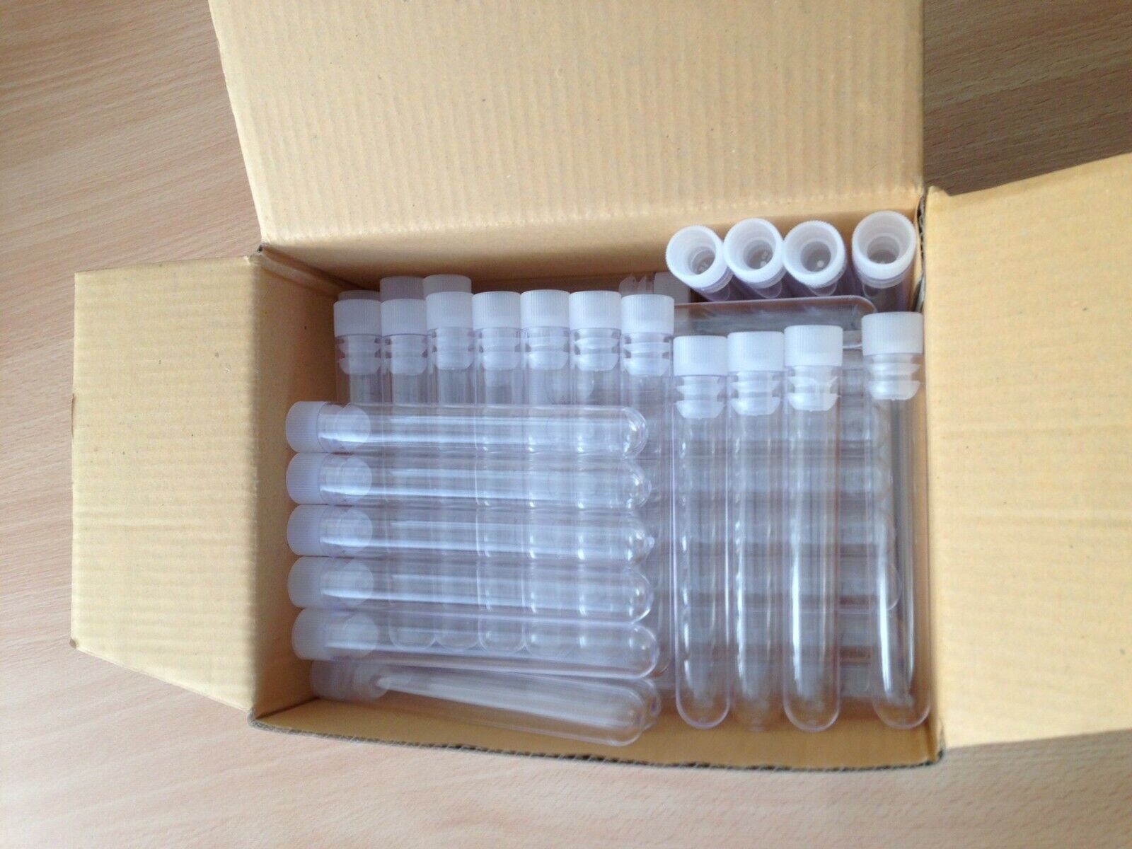 100 X Plastic Test Tubes With Push Caps (100x16mm) - Powders, Liquids ...