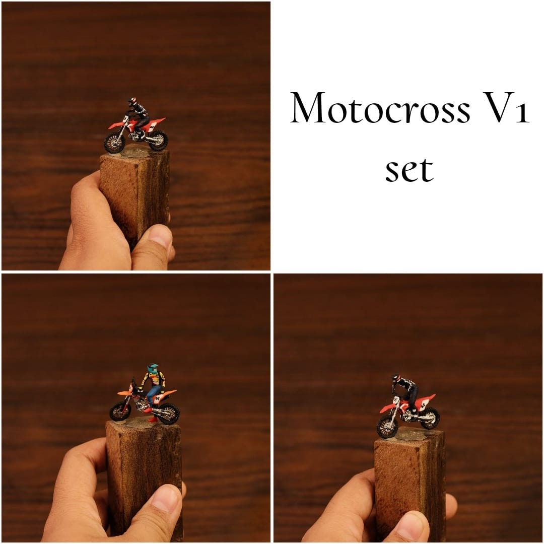 Miniatures Custom Figures Motocross V1 Set 1/64 & 1/87, HO Scale Not ...