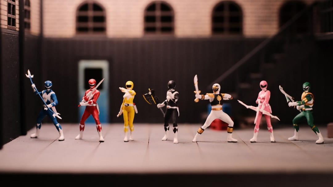 Miniature Power Rangers Set (1:87 & 1;64, HO Scale) Handmade Custom ...
