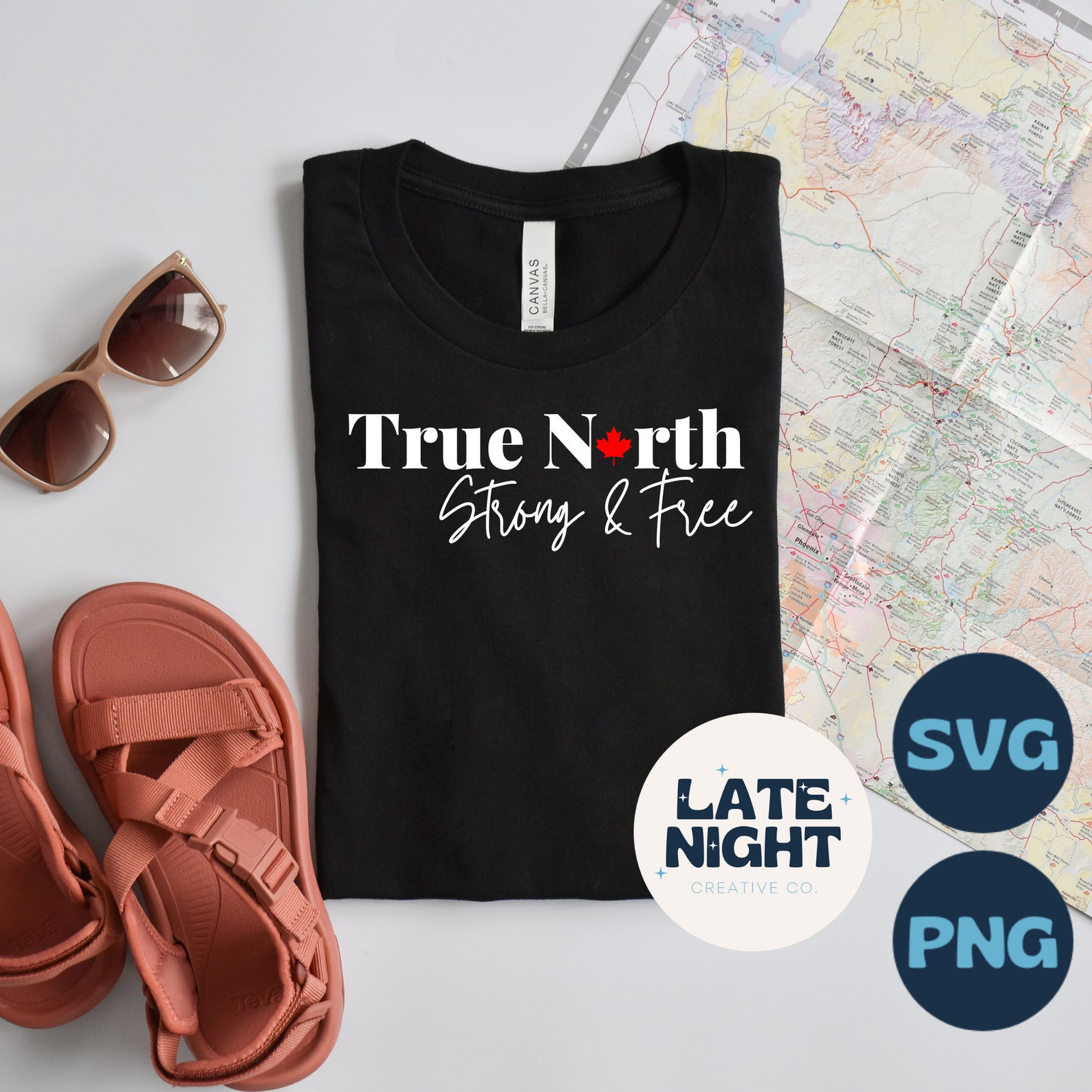 True North Strong & Free Svg, Canadian Svg, Canadian PNG, Canada, True ...