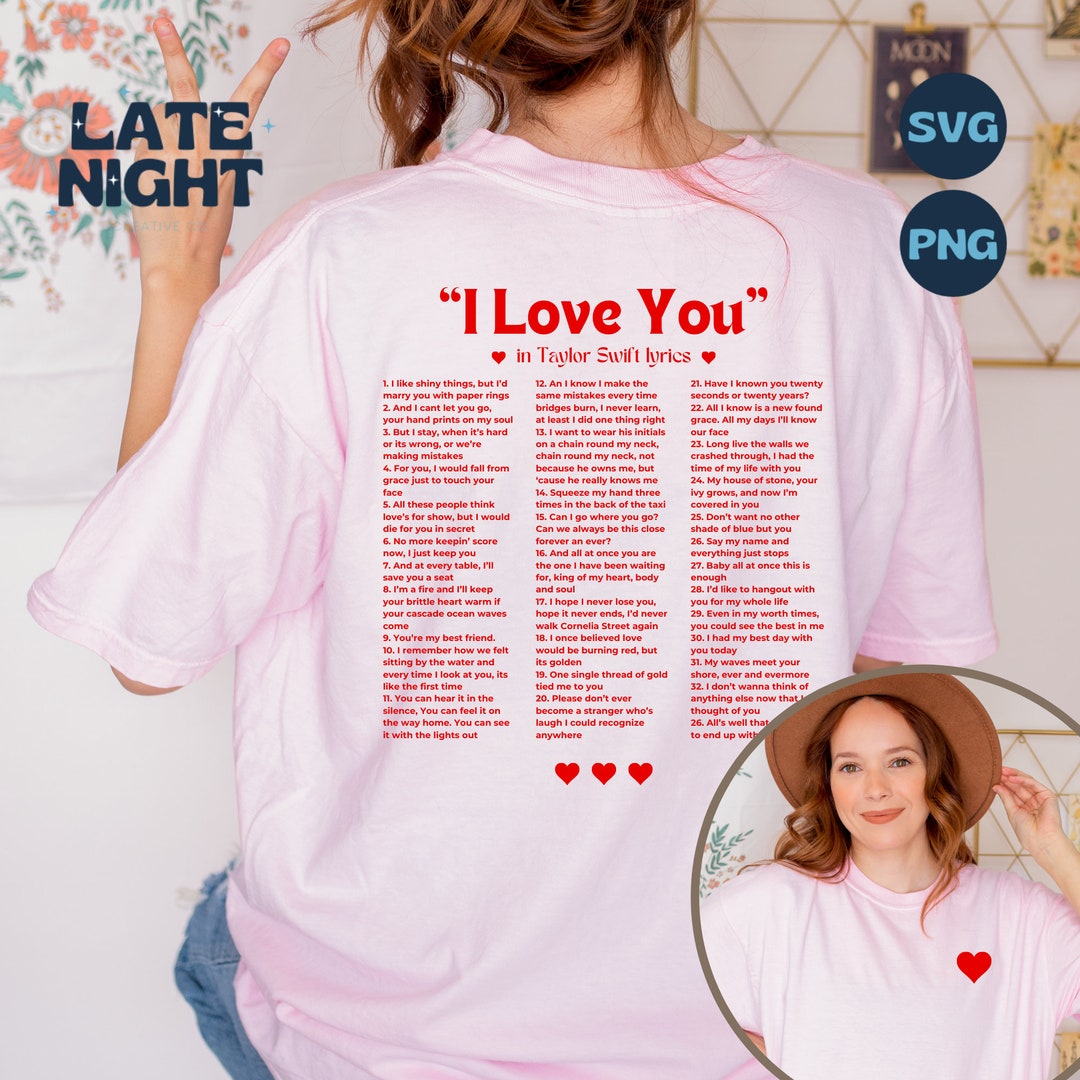 I Love You, Taylor Swift, Taylor Swift Lyrics, SVG, PNG, Valentines ...