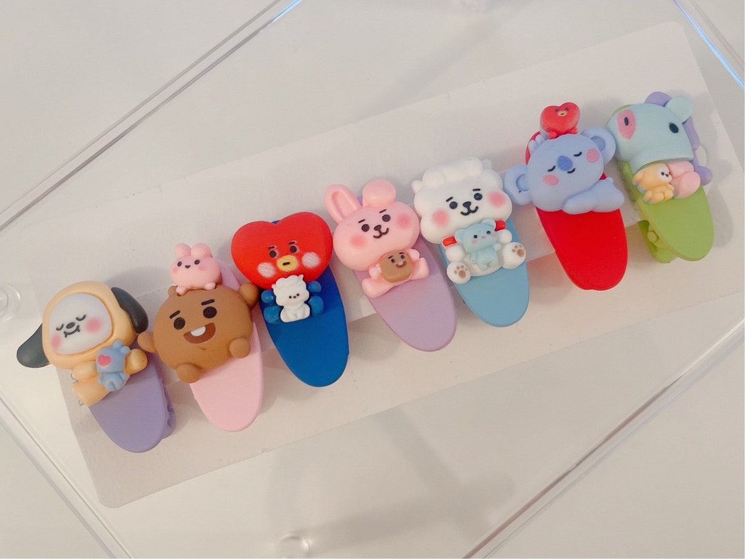 7 Pcs BT21 Hair Clips Set, Colorful and Cute Hair Accessory, Gift ...