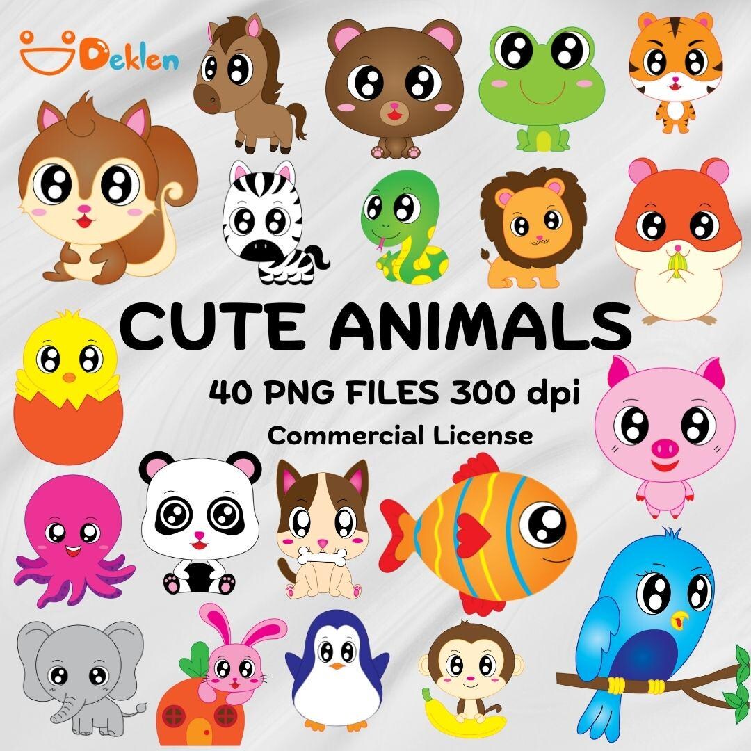 Cute Animals Clipart 40 Cute Animal PNG Graphic Animals Cute Animal ...