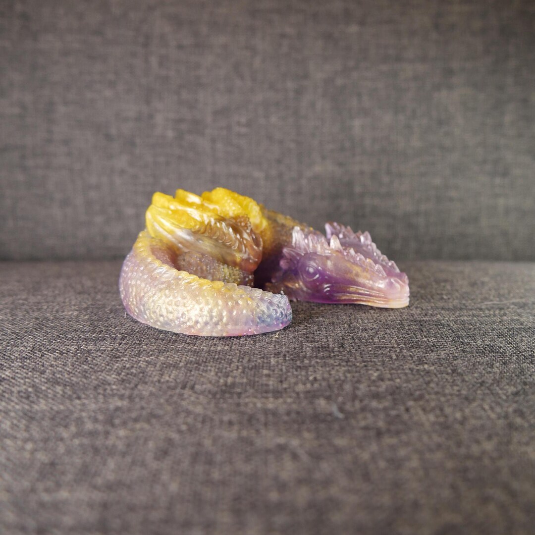 Boruta - Pastel Purple/yellow/blue Dragon Statue - Etsy
