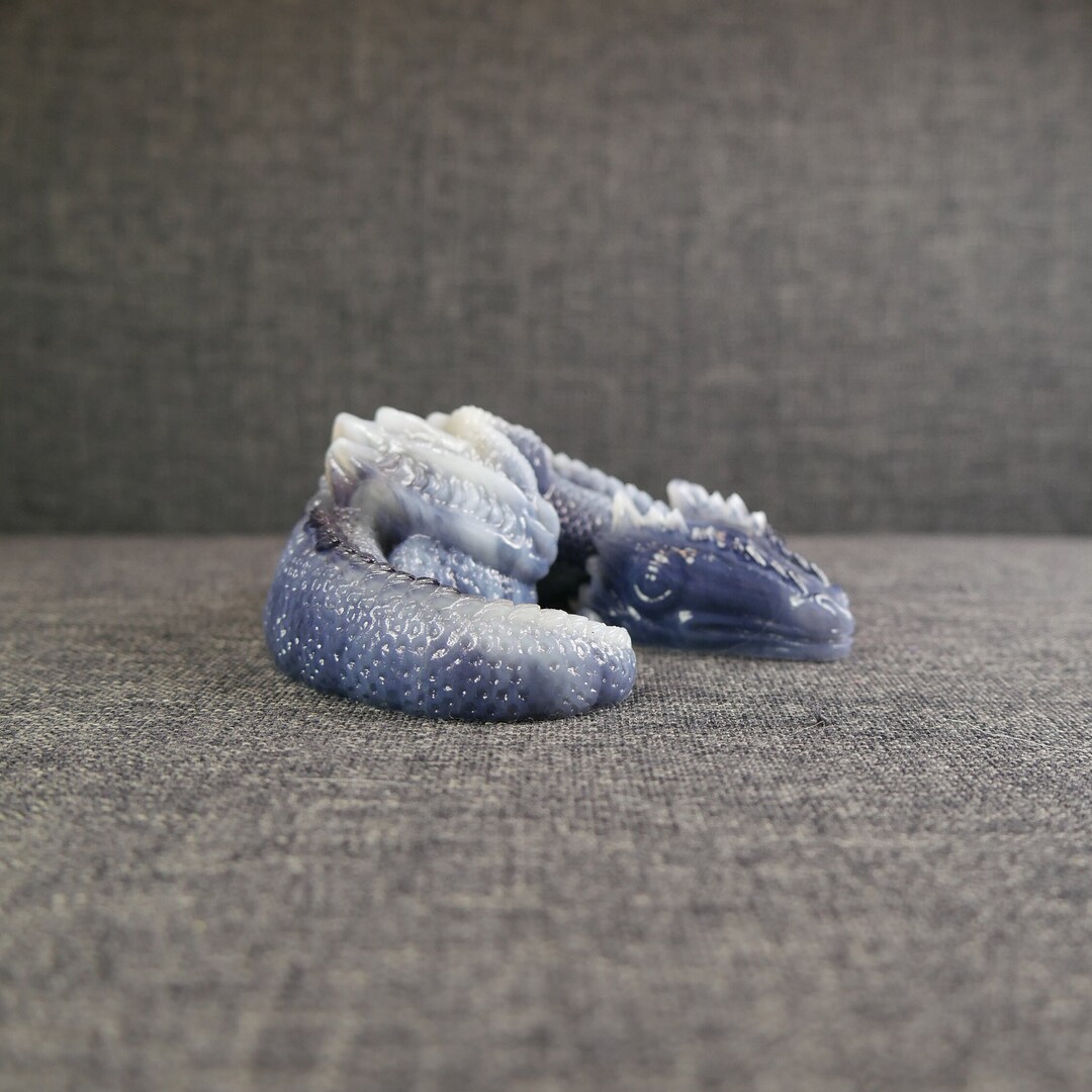 Nieves White & Grey Resin Dragon Statue - Etsy