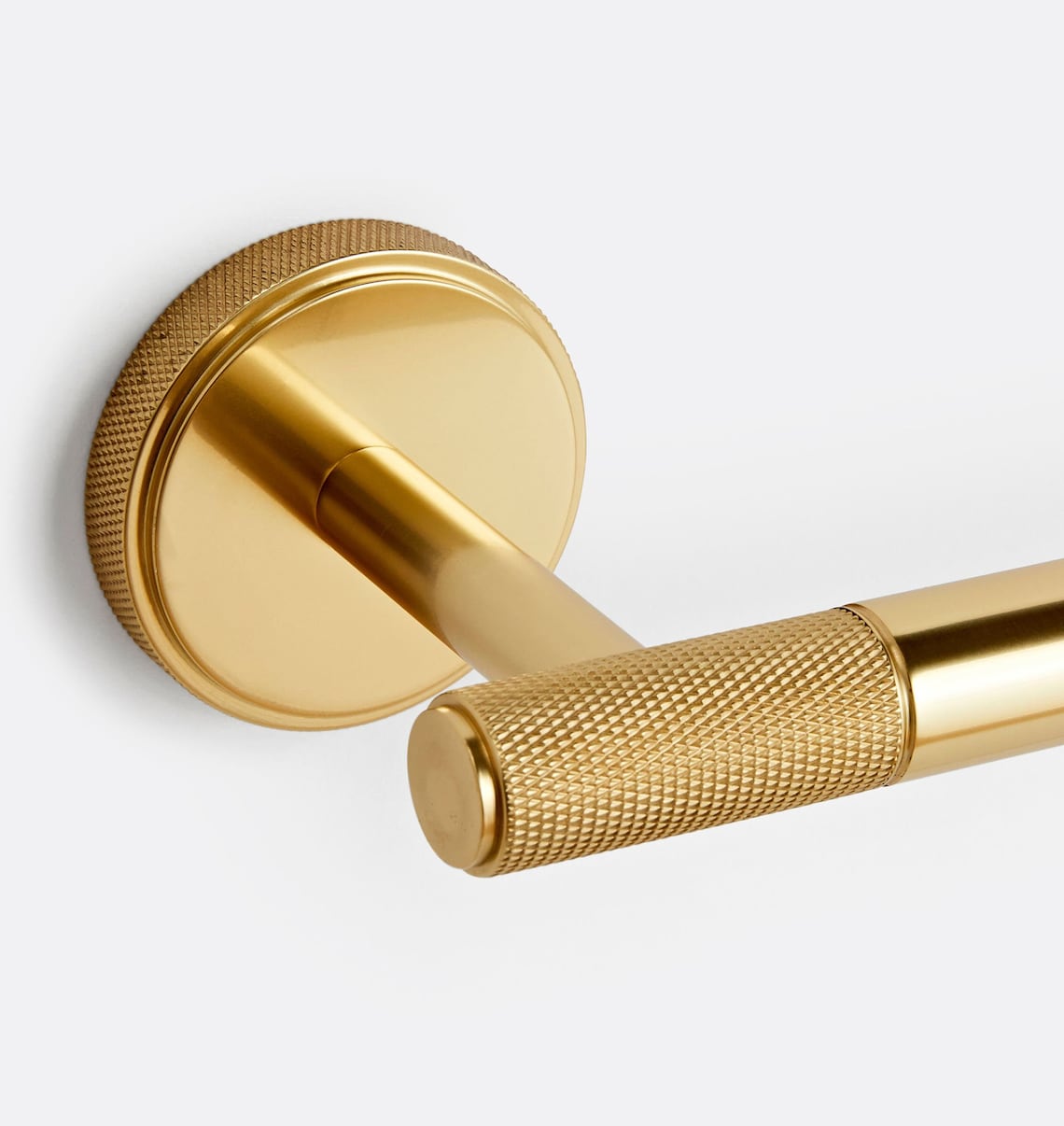 Solid Brass Towel Bar Mid Century Inspired Towel Rail Handmade Knurled ...